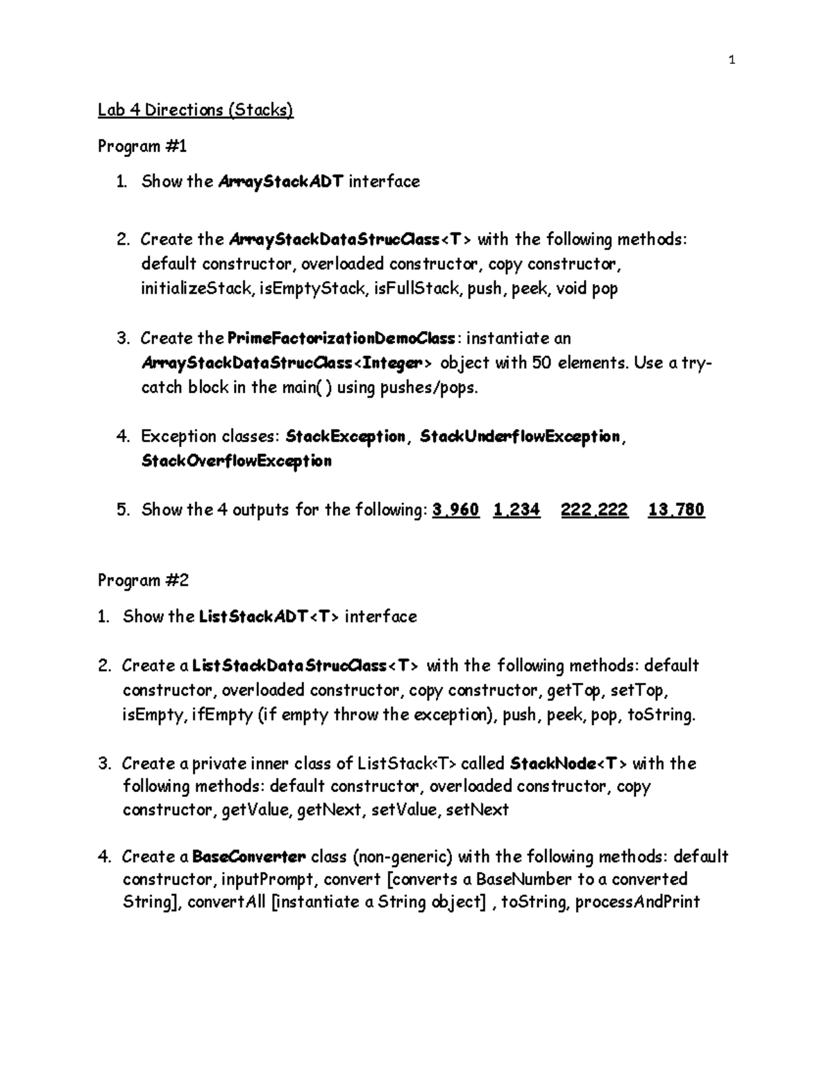 CSC 236 Lab 4 stack directions-1-1 - 1 Lab 4 Directions (Stacks ...