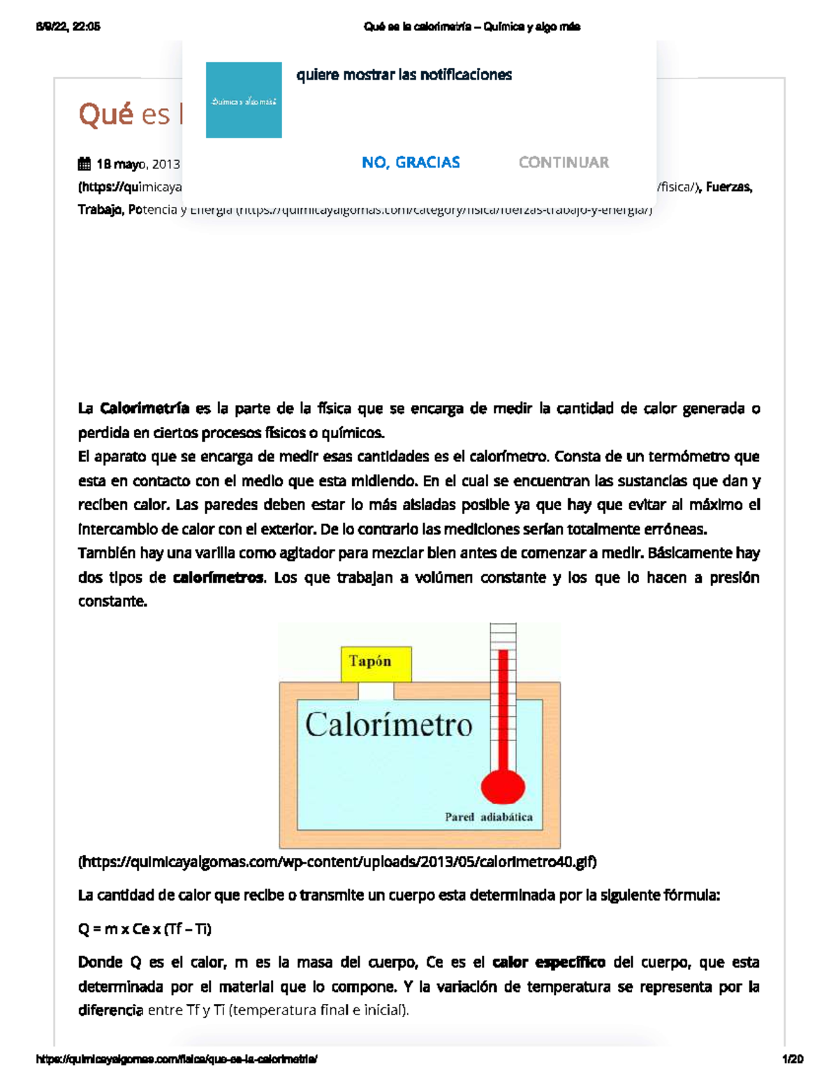 Calorimetría - FÍSICA - Física - Studocu
