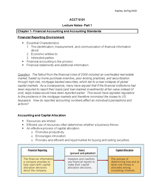 ACCT Notes Accounts Rec - Cash and Receivables Trade Receivables ...