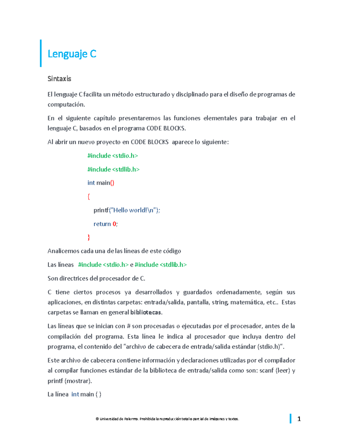 Modulo 1 estructura de datos - Lenguaje C Sintaxis El lenguaje C ...