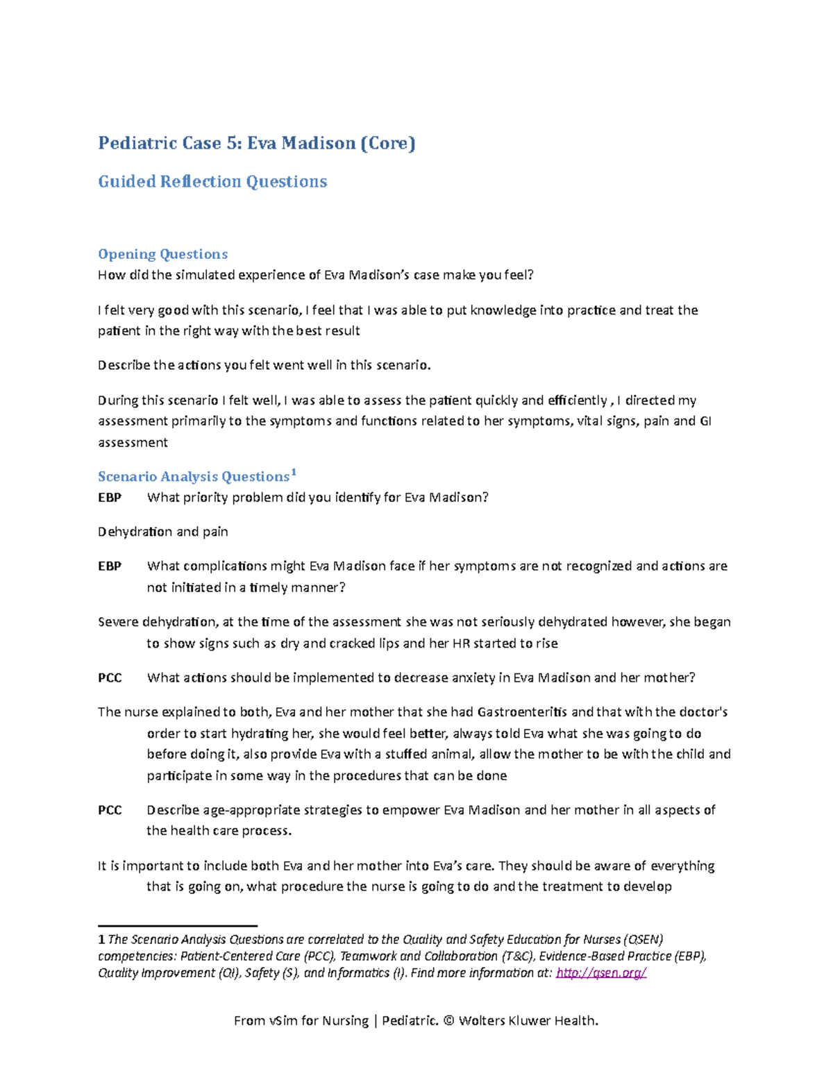 Pediatric Case 05 Eva Madison Core GRQ - Pediatric Case 5: Eva Madison ...