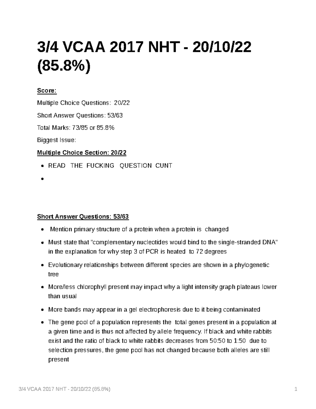 34 VCAA 2017 NHT - 2010 22 (85 - 3/4 VCAA 2017 NHT - 20/10/22 (85%) 1 3 ...