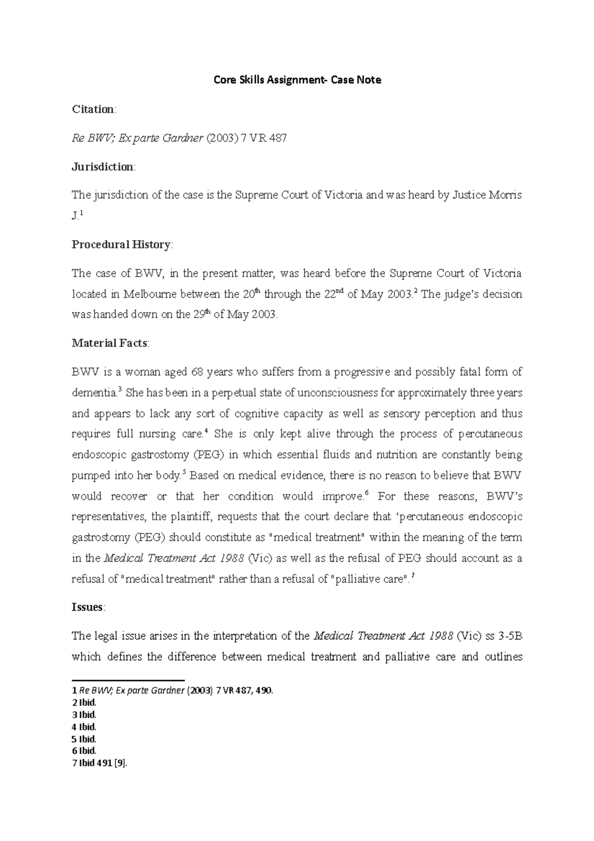 Core Skills Assignment Final - Core Skills Assignment- Case Note ...