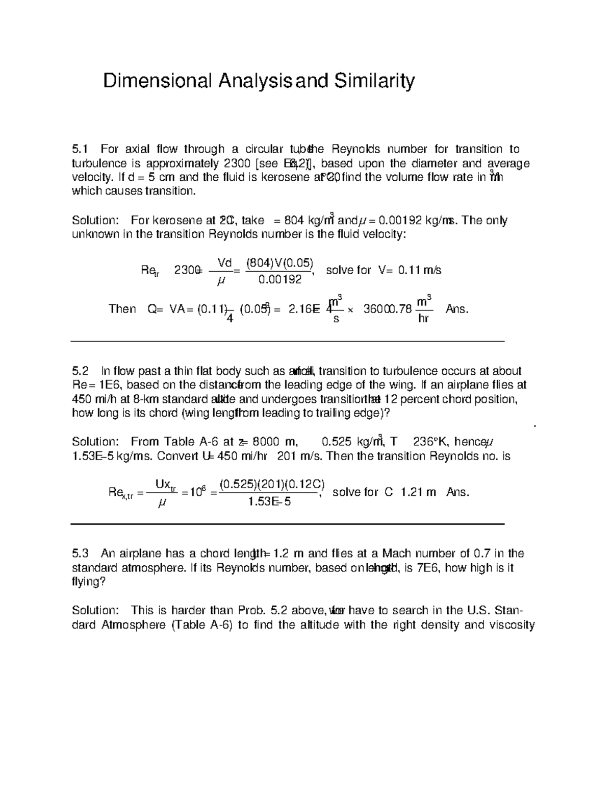 Dimensional Analysis and Similarity - (6)], based upon the diameter and ...