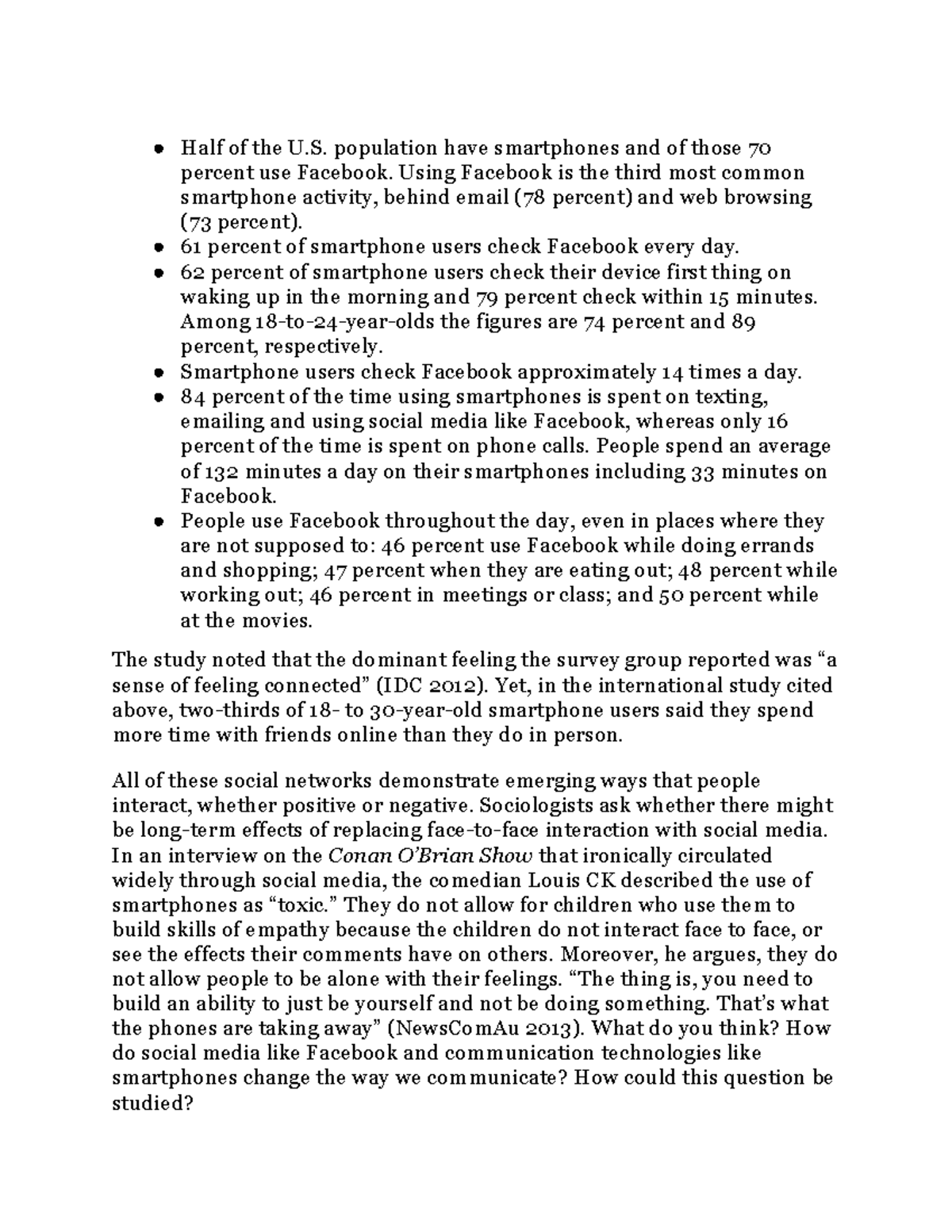 Sociology 2 (27) - young - Half of the U. population have smartphones ...