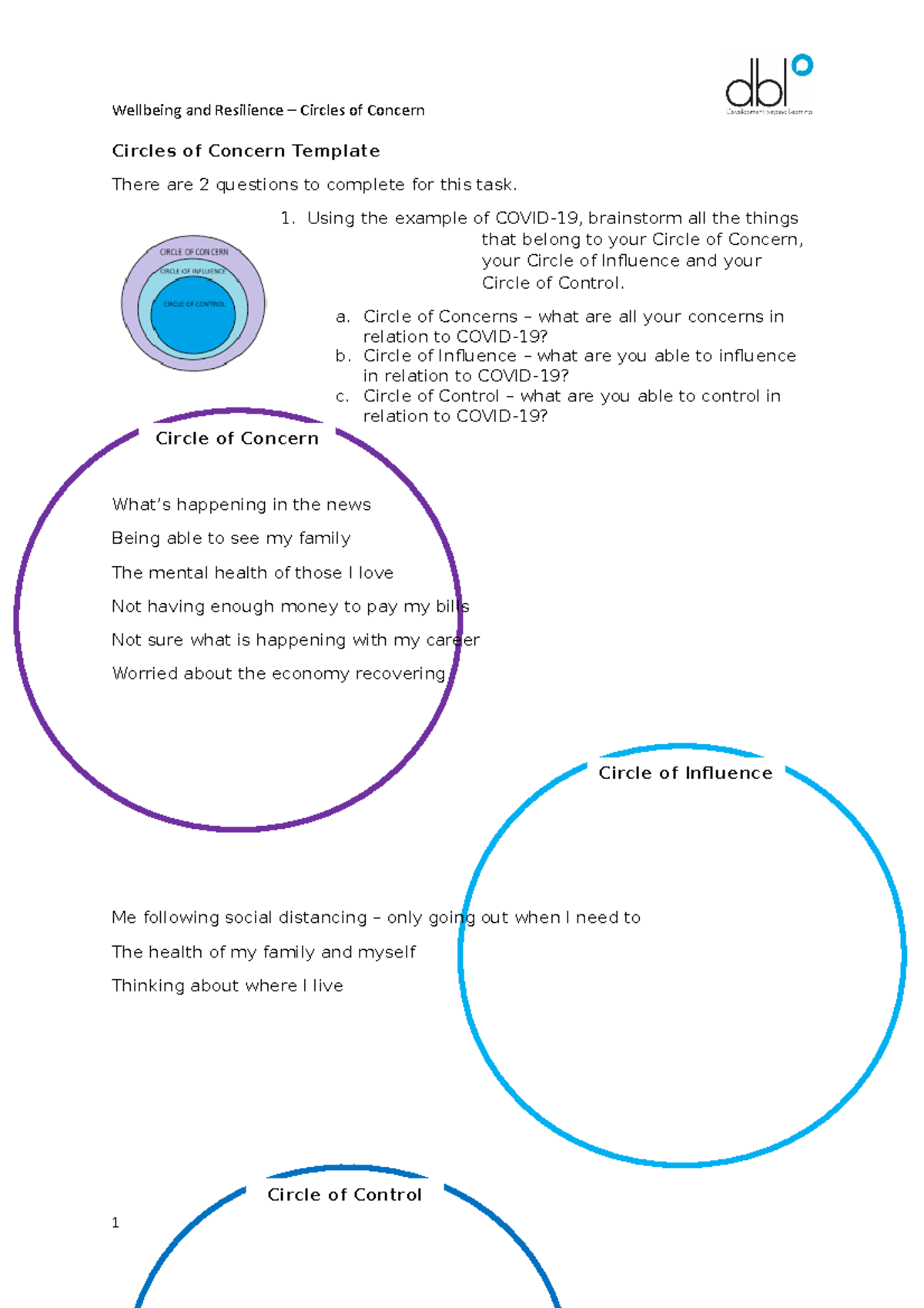 1.2 Circles of Concern Template v0 - Wellbeing and Resilience – Circles ...