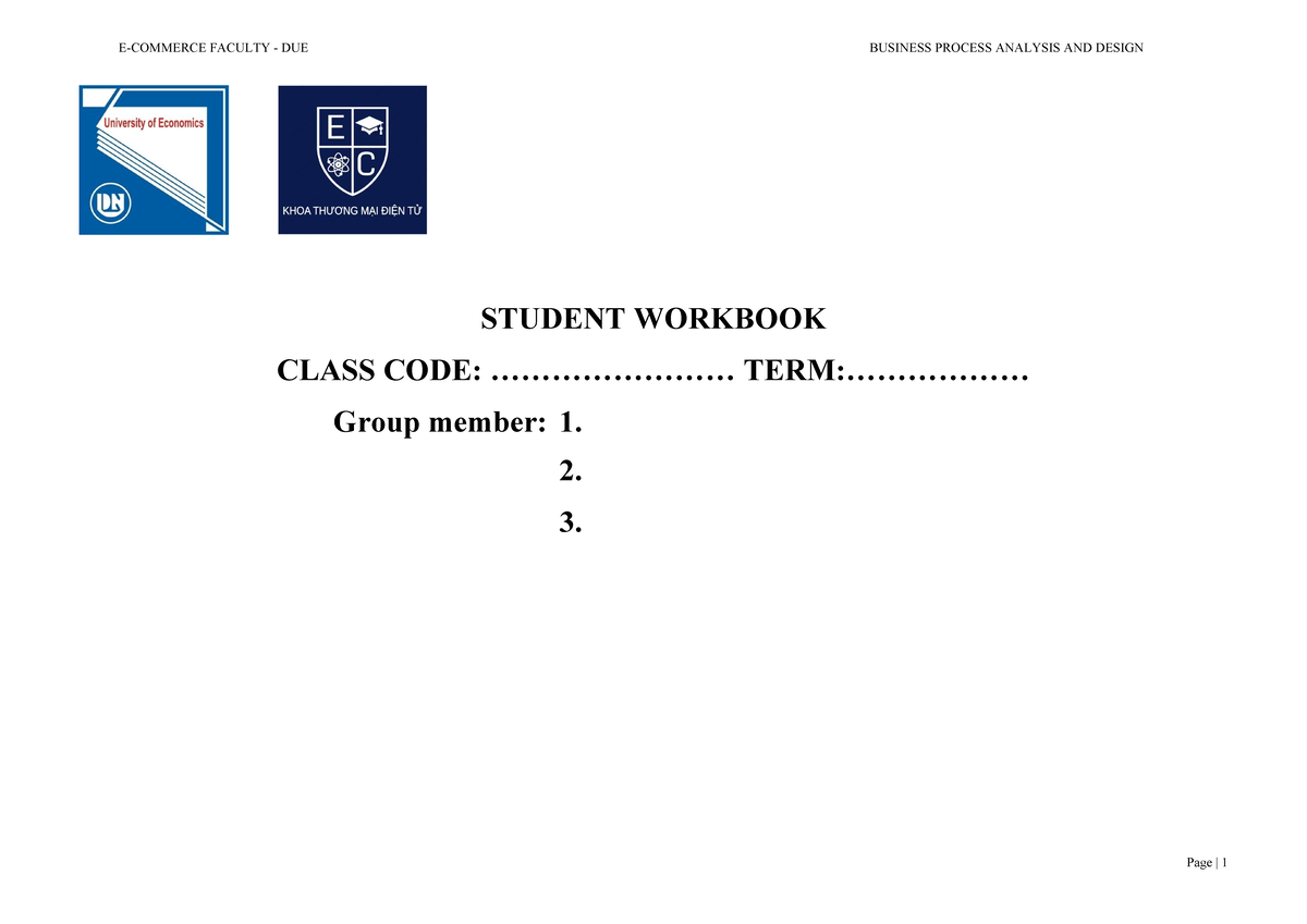 Student workbook - bài tập - STUDENT WORKBOOK CLASS CODE ...