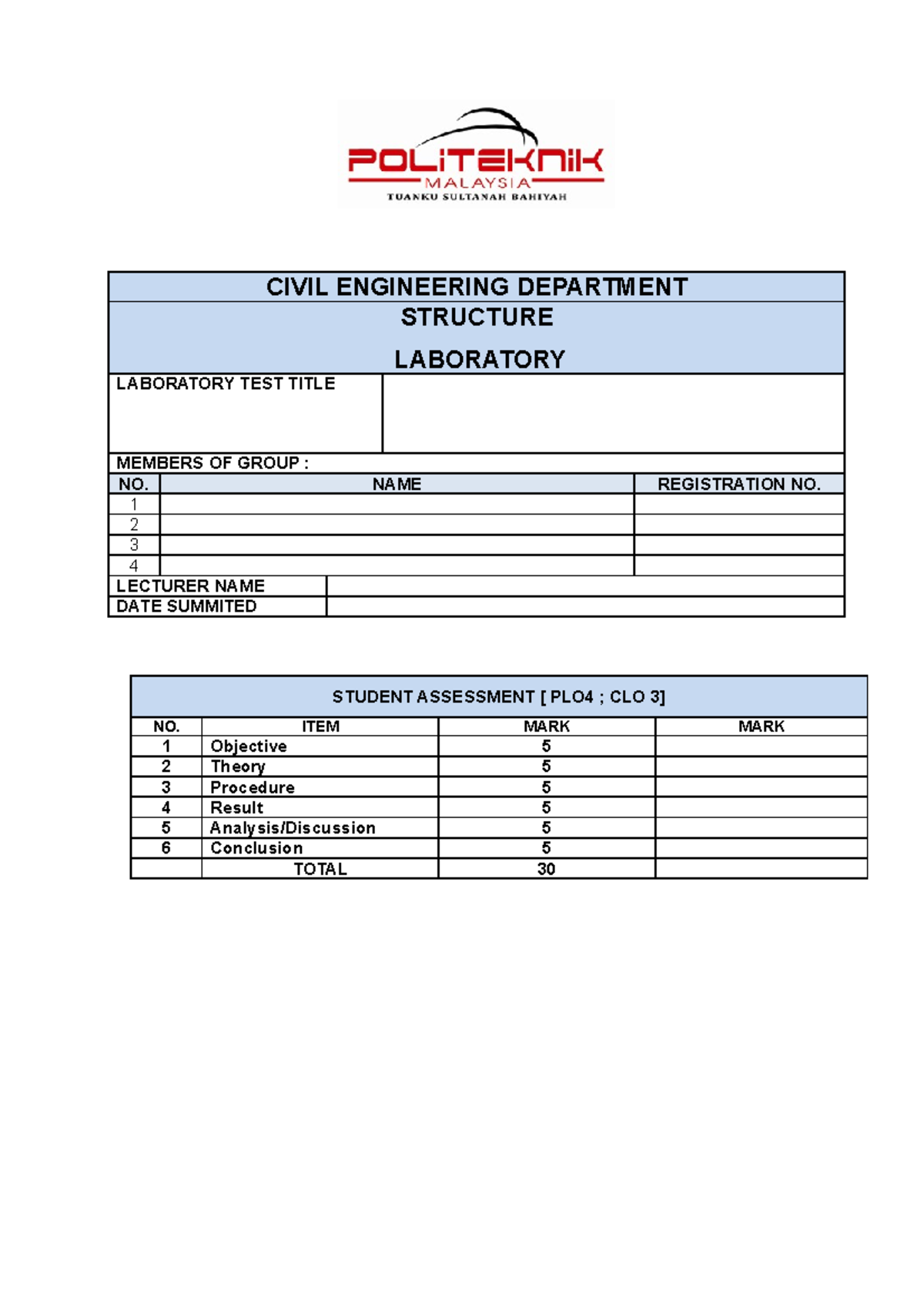 Experiment 5 Steel Tensile TEST - CIVIL ENGINEERING DEPARTMENT ...