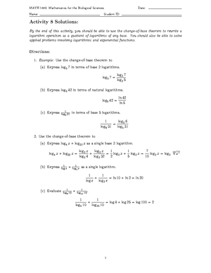Math1440 worksheets to exam 1 - The solution to .1(x+.5)-= is: Section ...