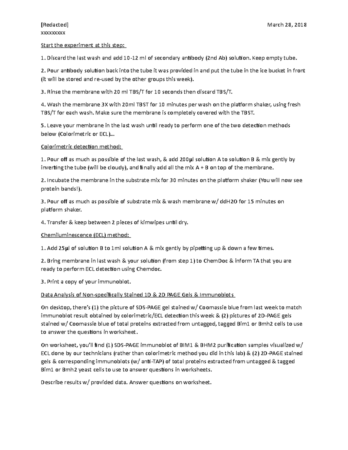 Flowchart Lab 10 Redacted Xxxxxxxxx March 28 2018 Start The Experiment At This Step 1 8124
