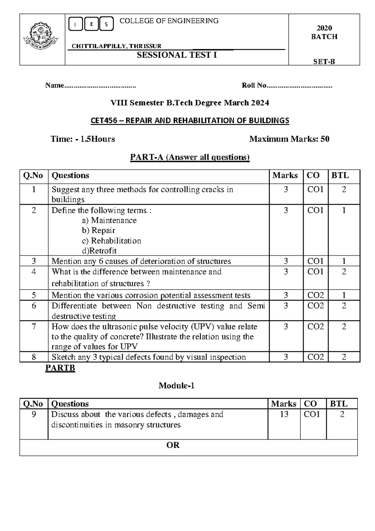 RRB 2020 Batch SET B - Good - COLLEGE OF ENGINEERING CHITTILAPPILLY ...