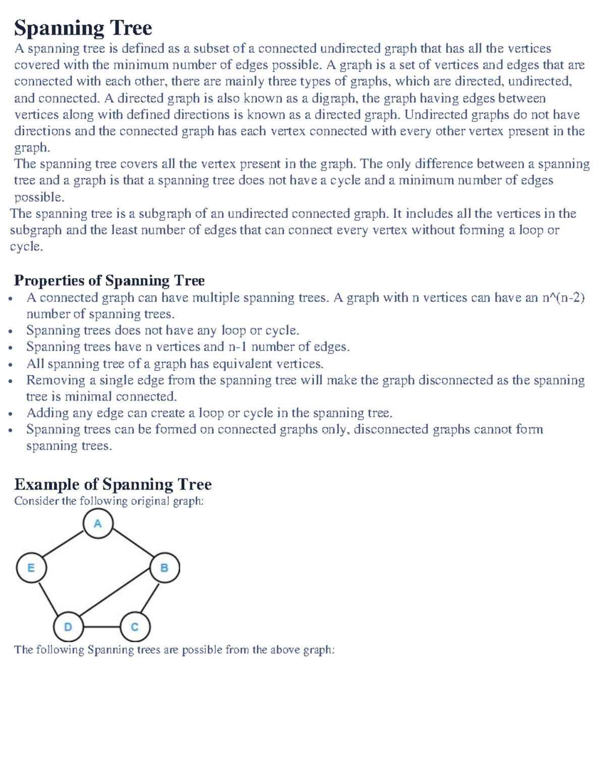 Spanning Tree - lecture notes and books for better understandings ...