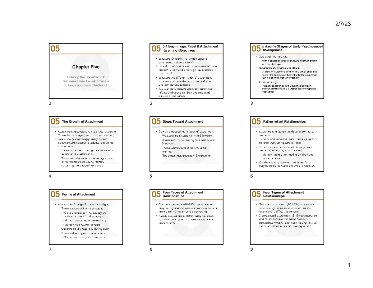 PSY 357, Chapter 5 PP - Compatibility Mode - Chapter Five Entering the Social World ...