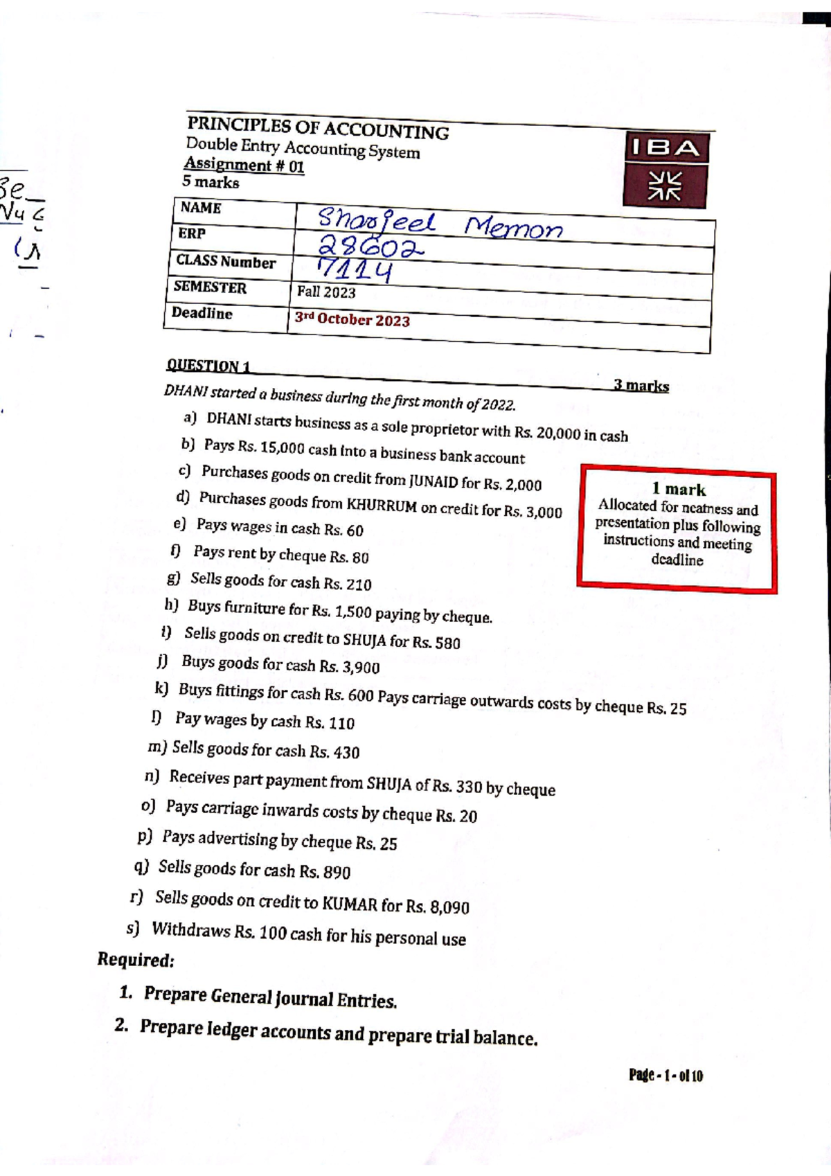 POA Assignment - Poa - intermediate English grammar and composition ...