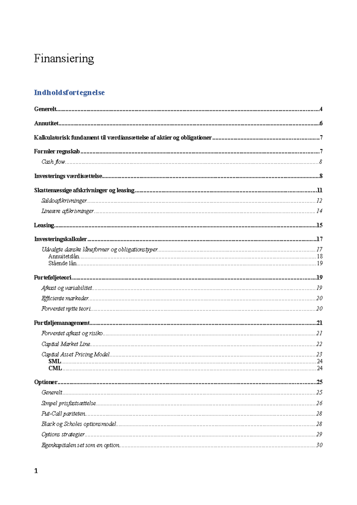 Finansiering formelsamling - Finansiering - Studocu
