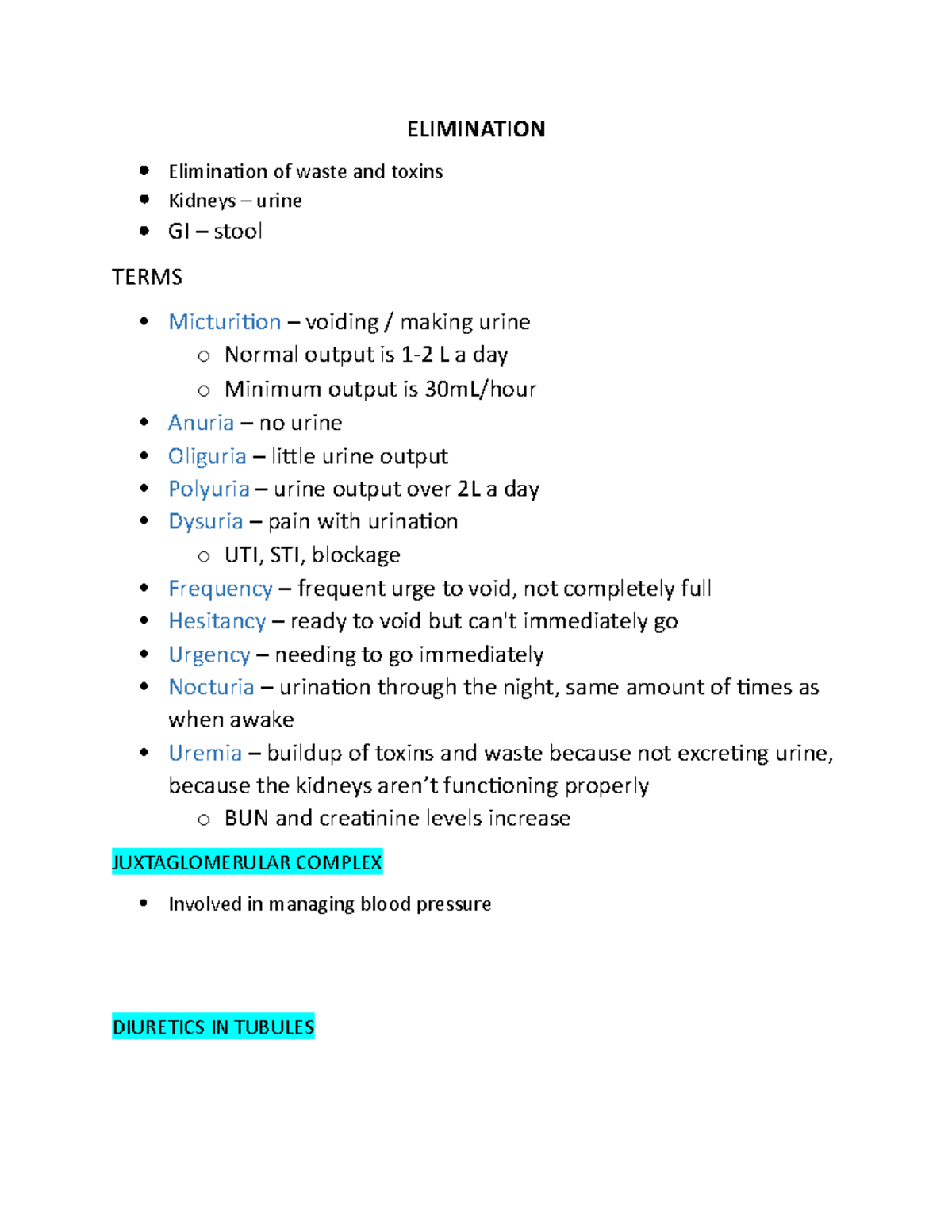 Elimination - Studocu