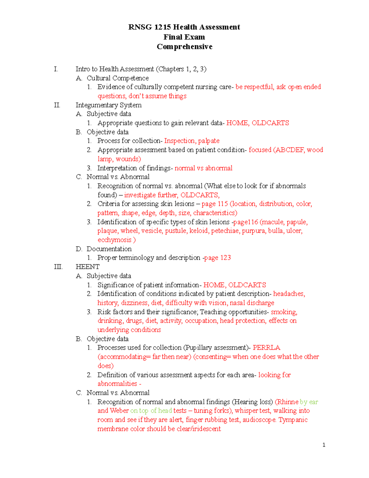 Final Review With Blueprint 2021 copy - Final Exam Comprehensive I ...