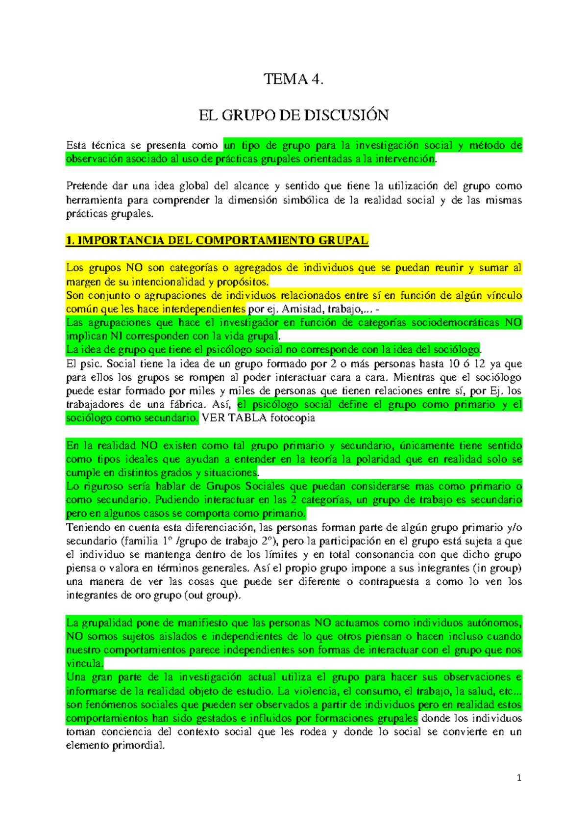 TEMA 4 el grupo de discusion - TEMA 4. EL GRUPO DE DISCUSIÓN Esta ...