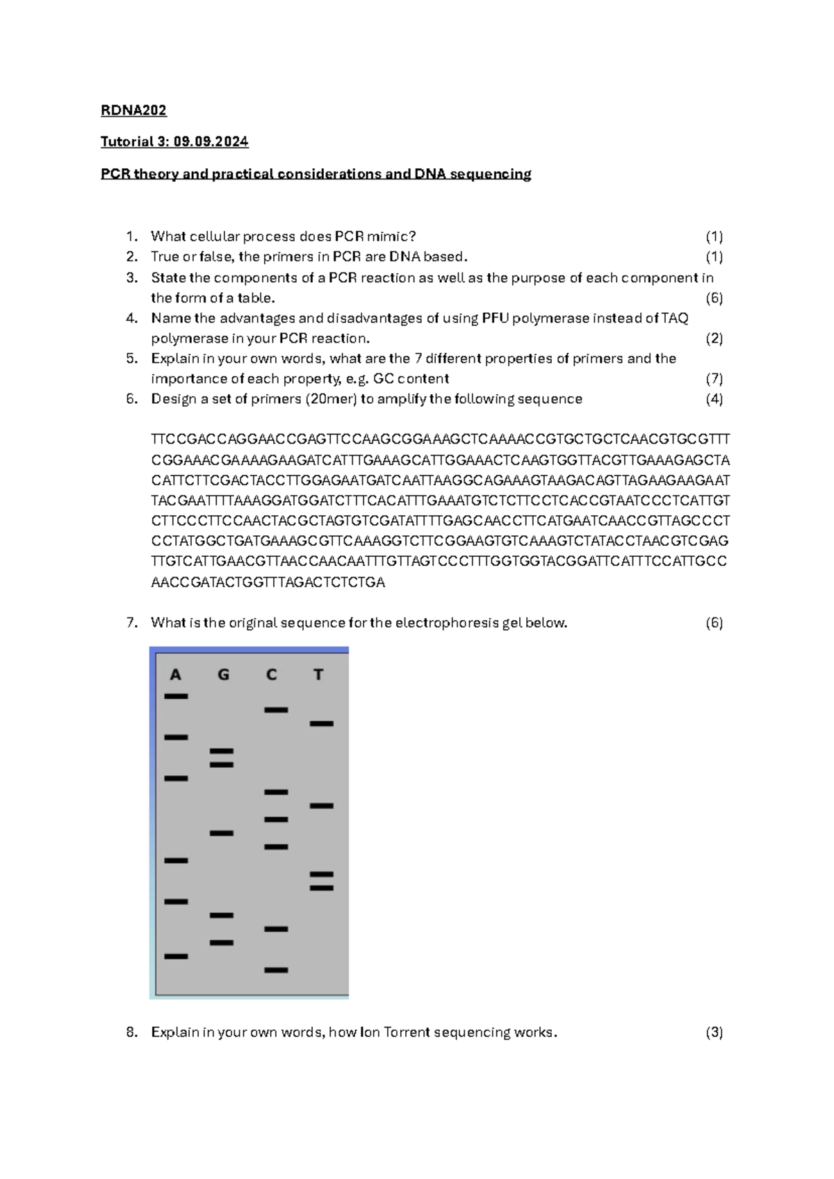 Tutorial 3 final 08 - RDNA Tutorial 3: 0 9 .09. PCR theory and ...
