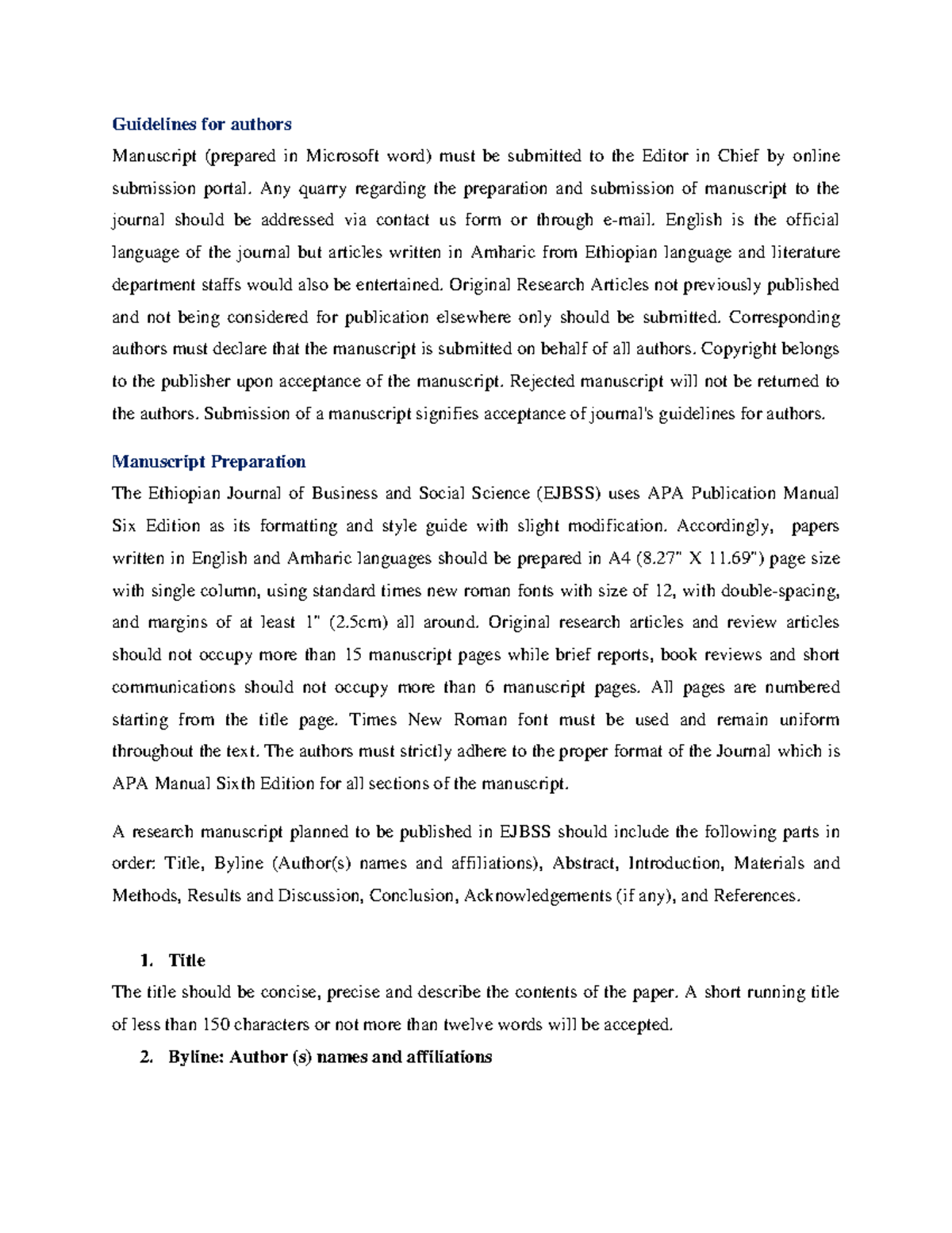 Guidelines For Authors Ejbss Journal Guidelines For Authors guidelines-for-authors-ejbss-journal-guidelines-for-authors