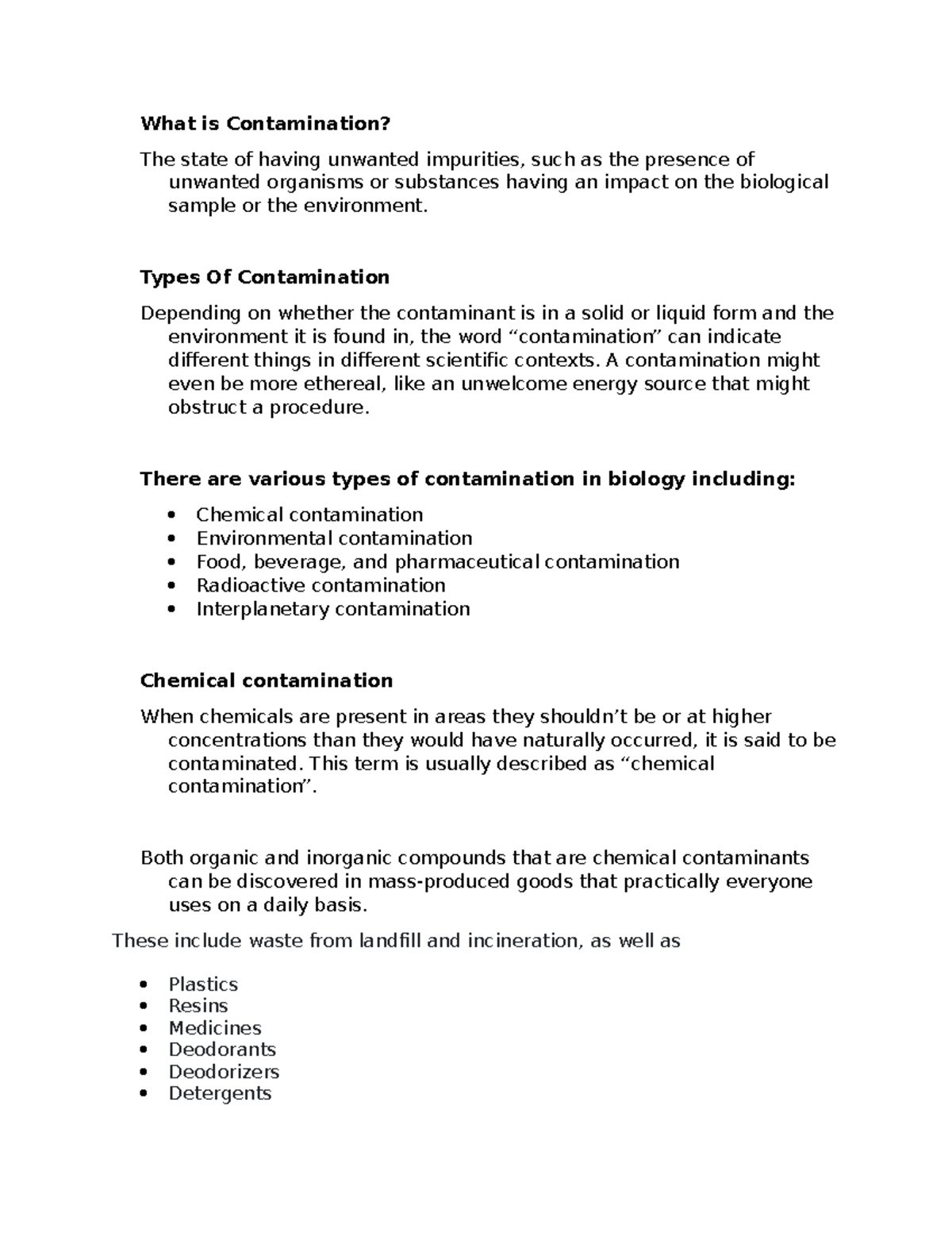 Contamination Environmental Engg - What is Contamination? The state of ...