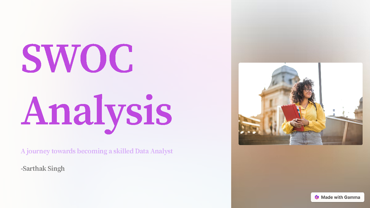 SWOC-Analysis - important - SWOC Analysis A journey towards becoming a ...
