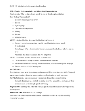 Intro to Comm Disorders - Chapter 5- Speech Sound Disorders Overview ...