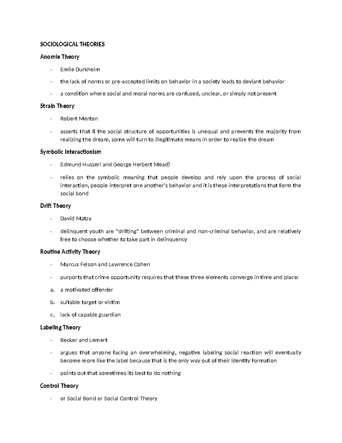 Penology - SOCIOLOGICAL THEORIES Anomie Theory - Emile Durkheim - the ...