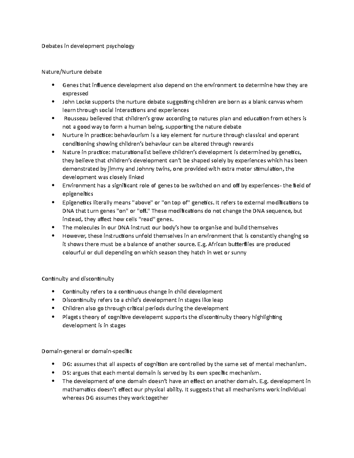 Debates in development psychology - Debates in development psychology ...