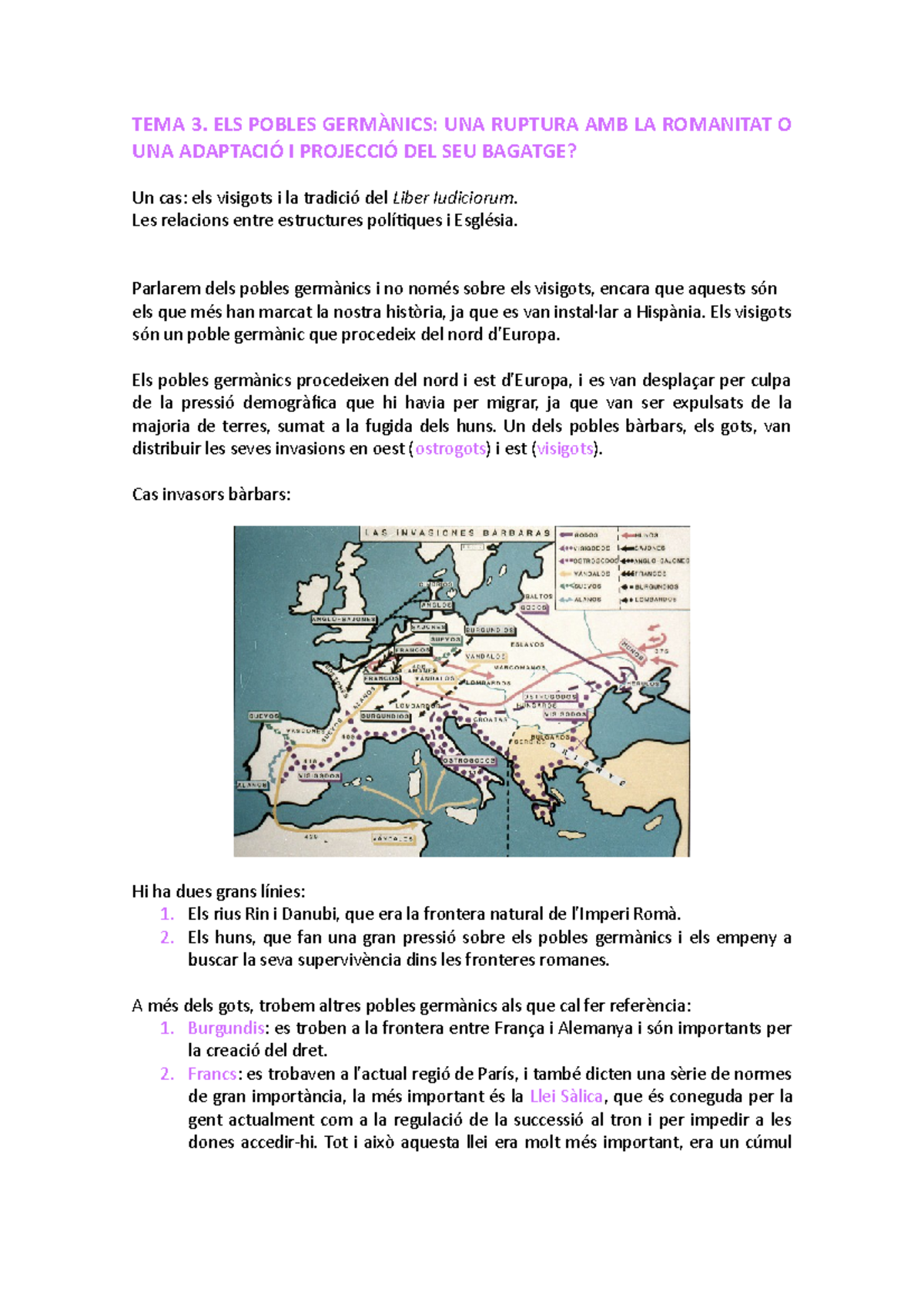 TEMA 3. EL Regne DELS GOTS - TEMA 3. ELS POBLES GERMÀNICS: UNA RUPTURA ...