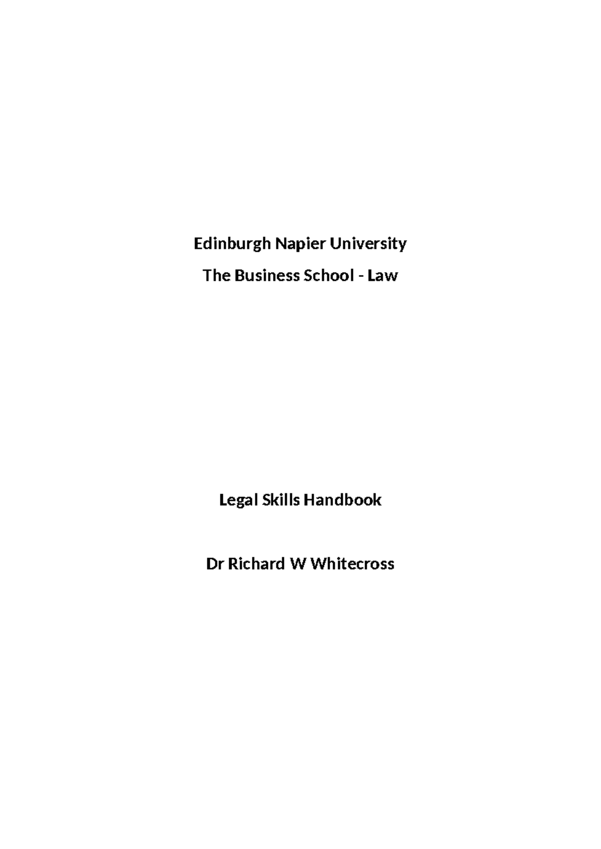 Legal Skills Handbook 2019 - Edinburgh Napier University The Business ...