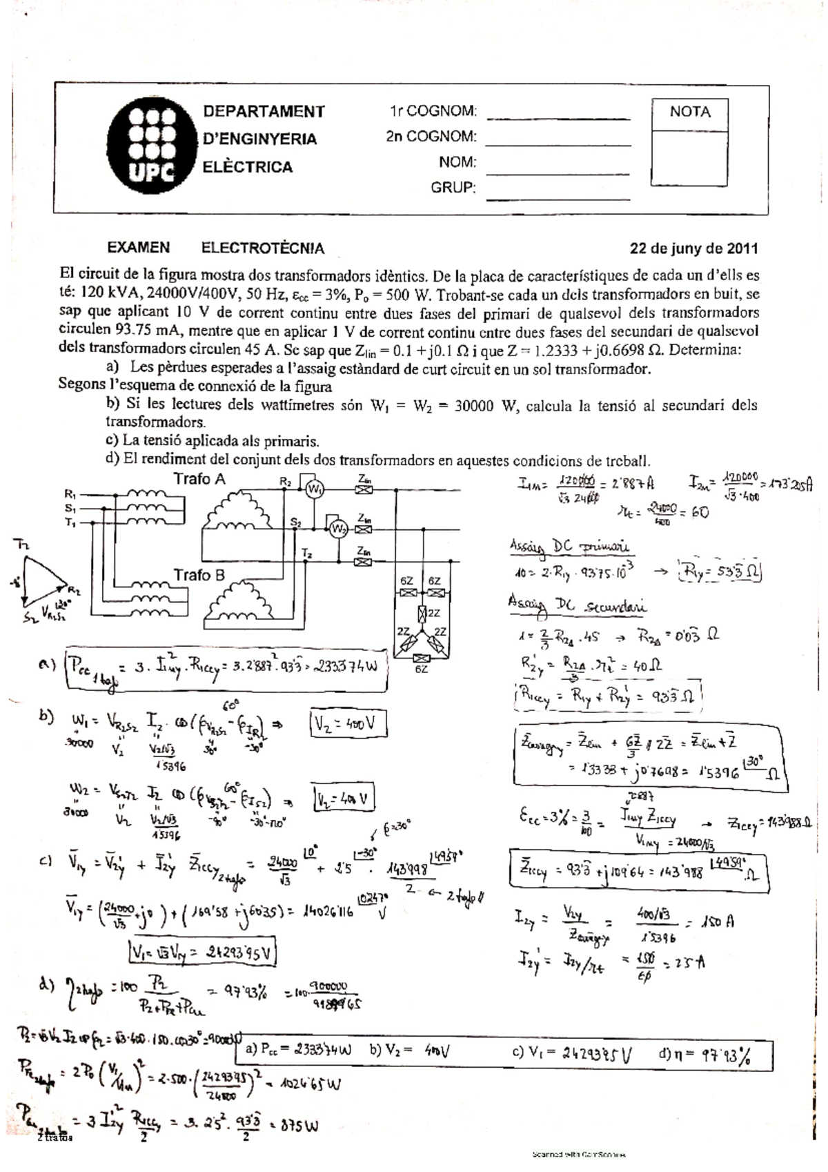 Juny2011 - Examen año anterior para precticar - Electrotecnia - 2 ...