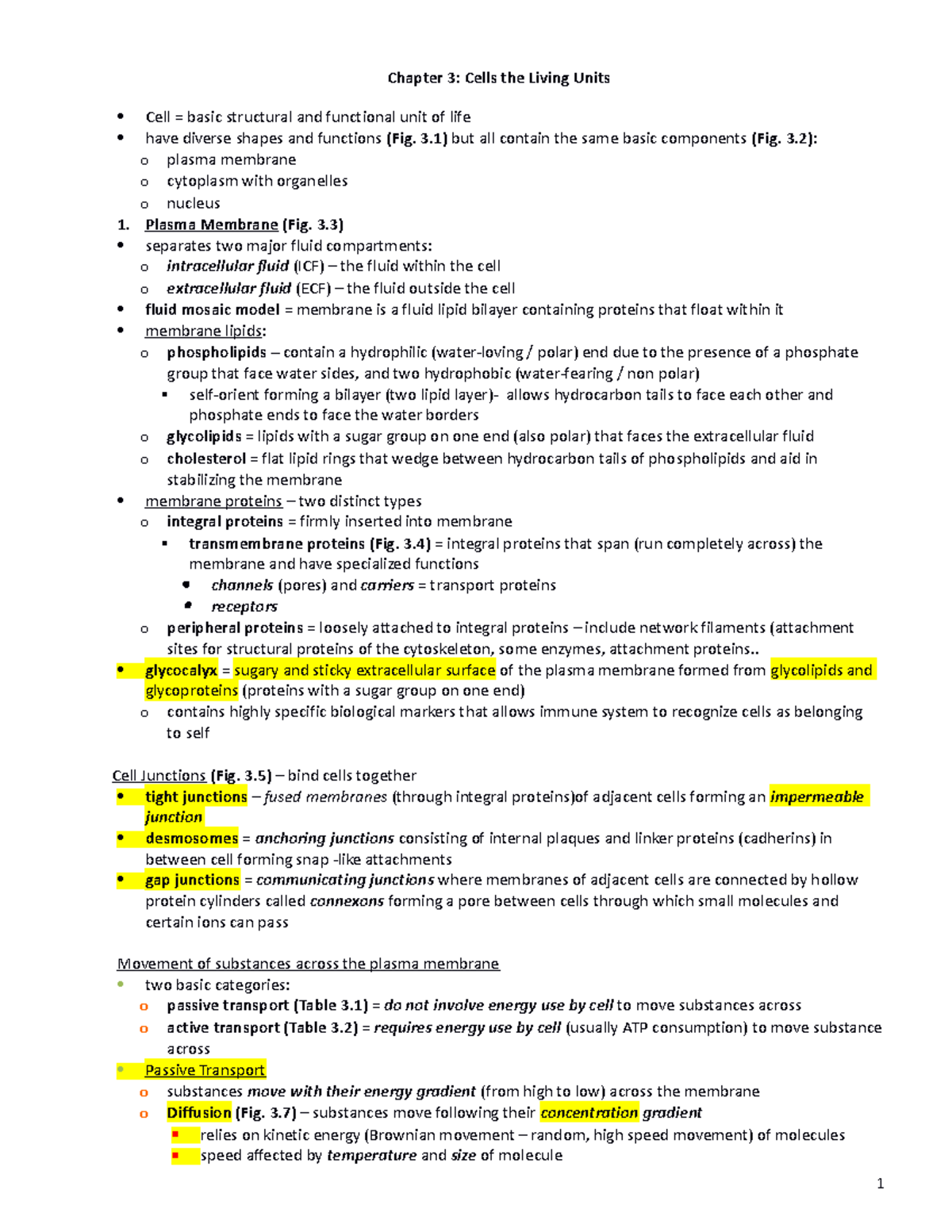 Chapter 3 - Cells the Living Units - 3) but all contain the same basic ...