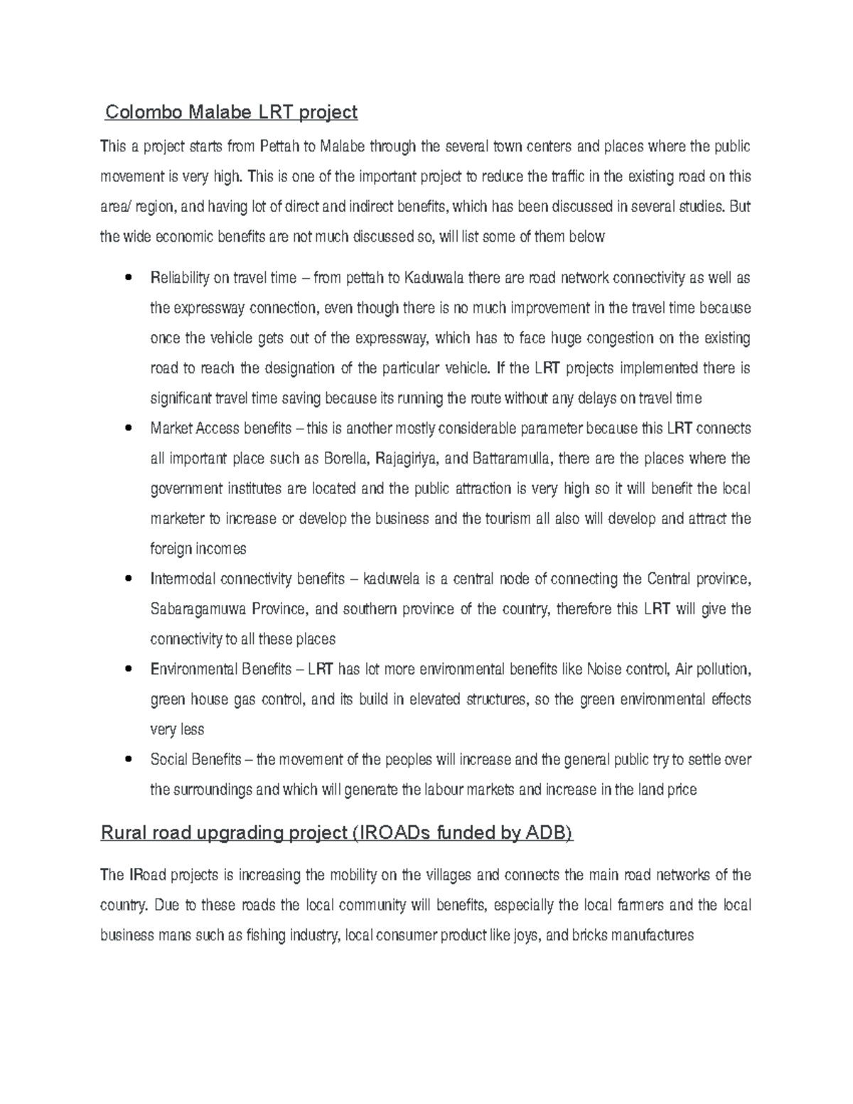 Quize Colombo Malabe LRT project - Colombo Malabe LRT project This a ...