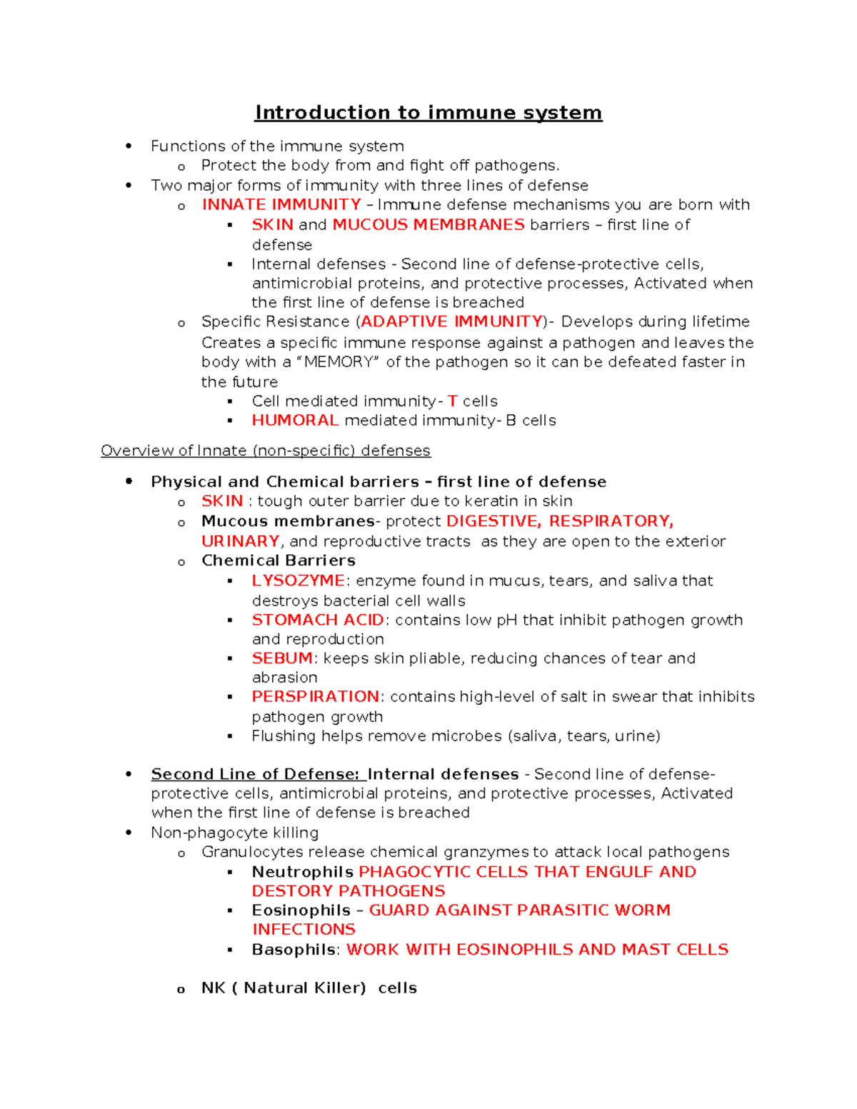 BIOS255 week 5 Review worksheet new JULY2024 - Introduction to immune ...