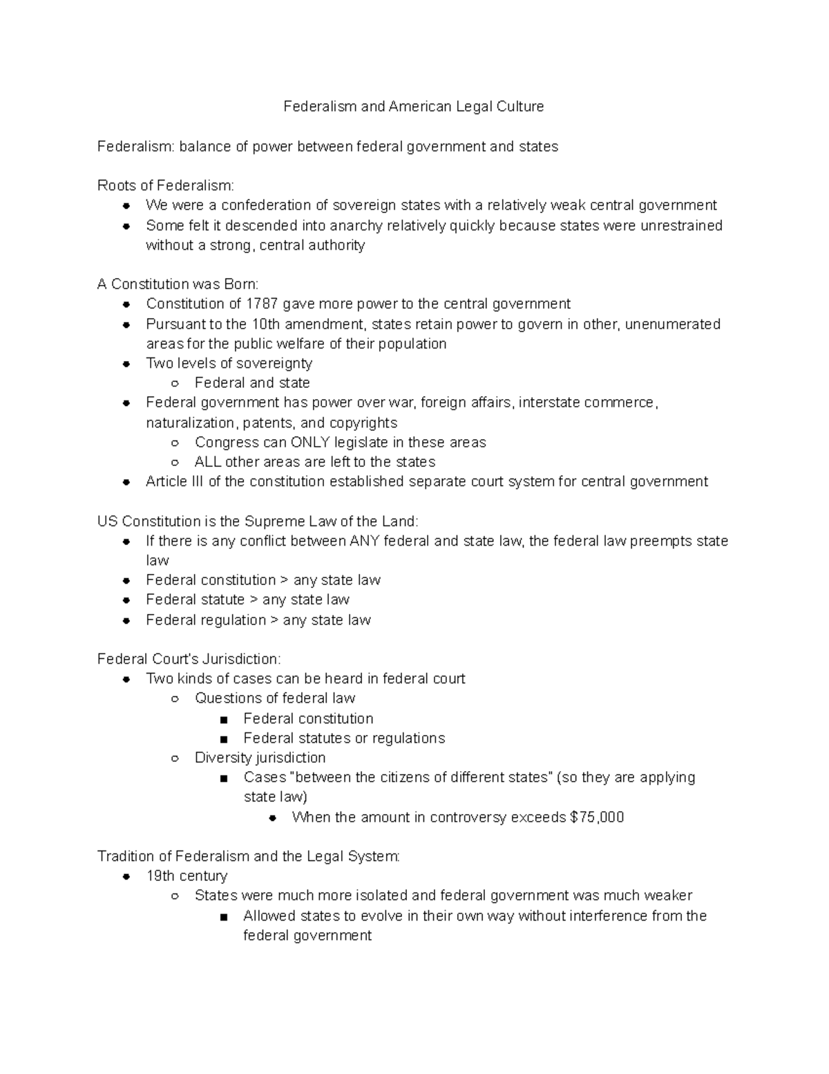 Federalism and American Legal Culture - Federalism and American Legal ...