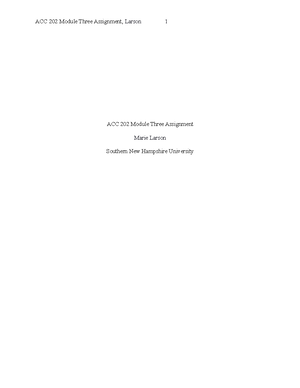 BUS 210 Module 8 Project Marie Larson - Marie Larson BUS 210 Professor ...