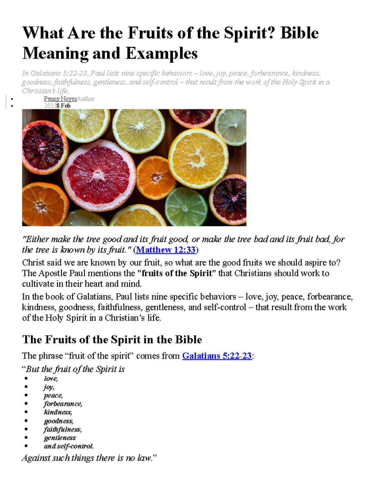 THE Fruit OF THE HOLY Spirit What Are The Fruits Of The Spirit Bible