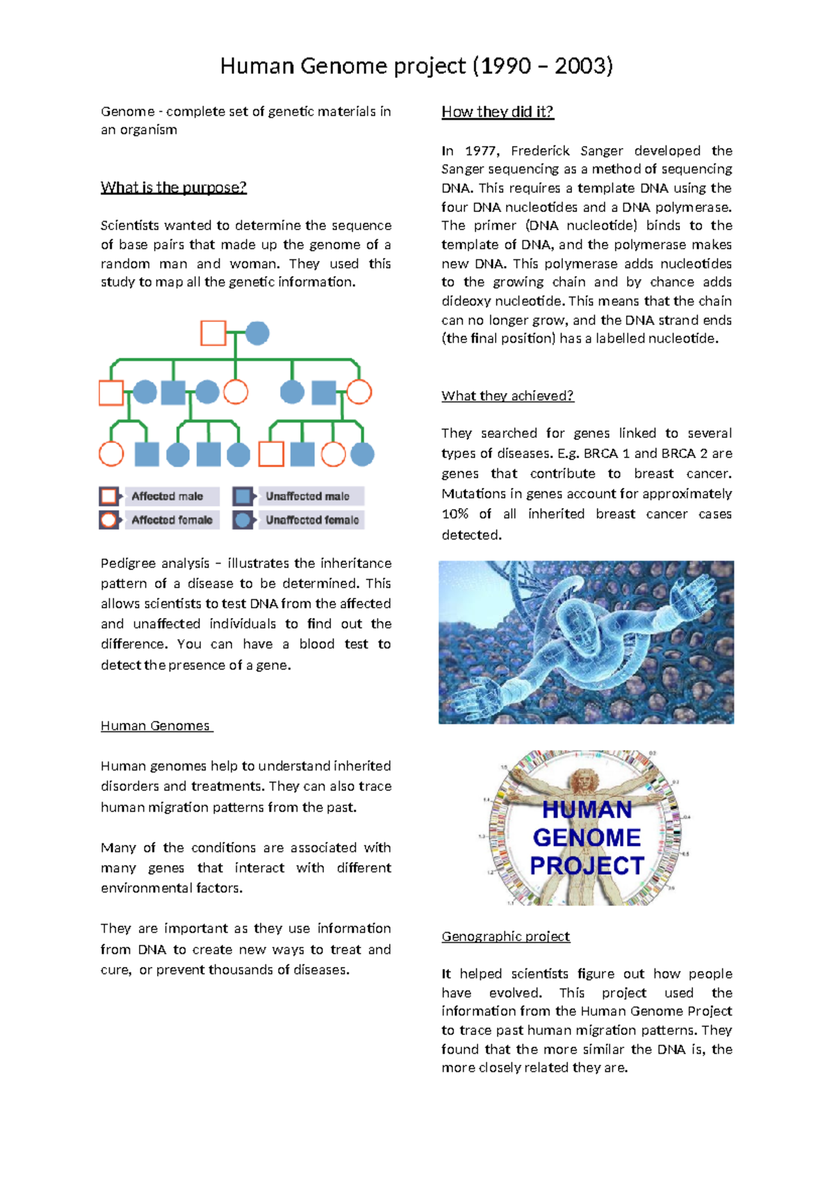 Human genome project - They used this study to map all the genetic ...