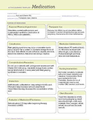 Vitamin K - template - ACTIVE LEARNING TEMPLATES Medication STUDENT ...