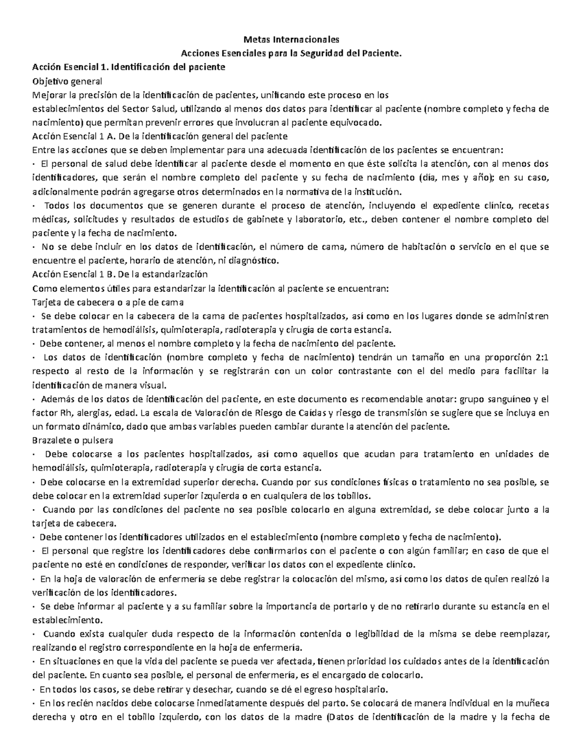 Metas Internacionales - Metas Internacionales Acciones Esenciales para ...