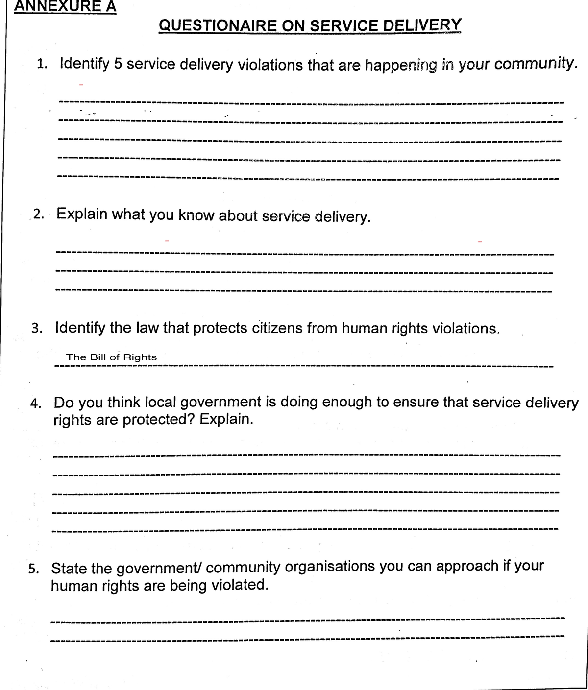 Questionnaire - template for term 2 LO grade 12 project - ANNEXURE A ...