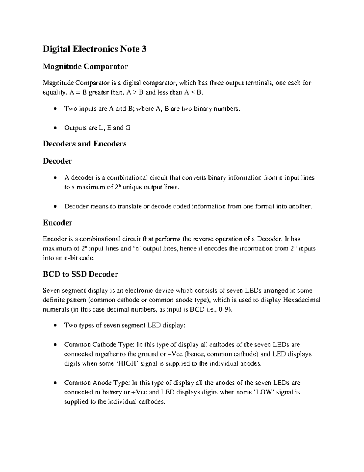 Digital Electronics Note 3 - Two inputs are A and B; where A, B are two ...