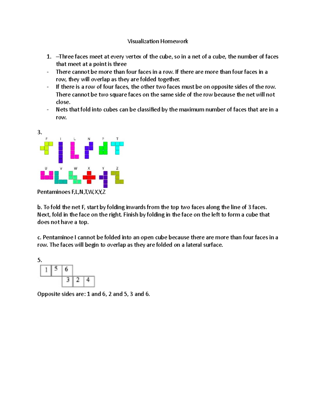 Visualization Homework - Visualization Homework –Three faces meet at ...