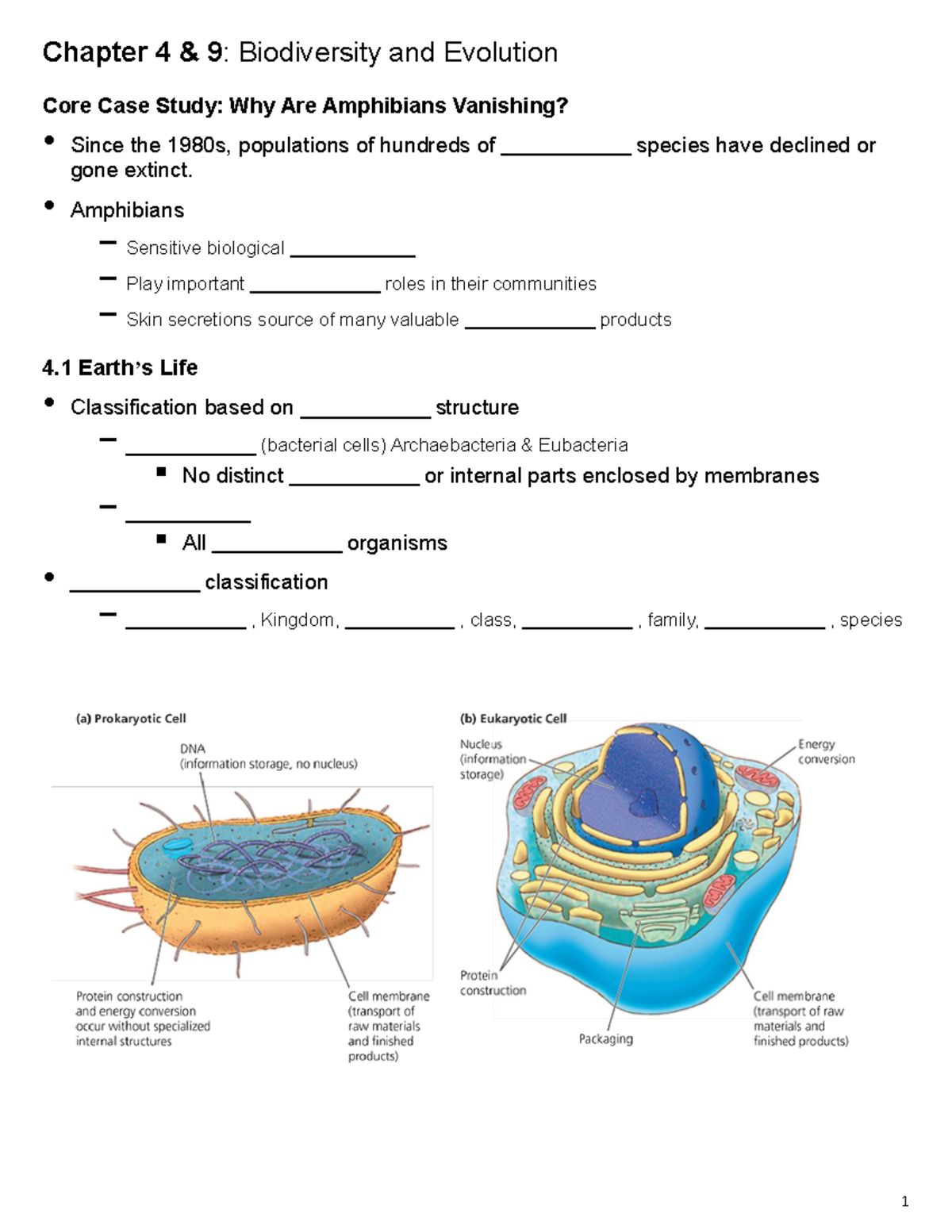 Biodiversity and Evolution Study - Studocu