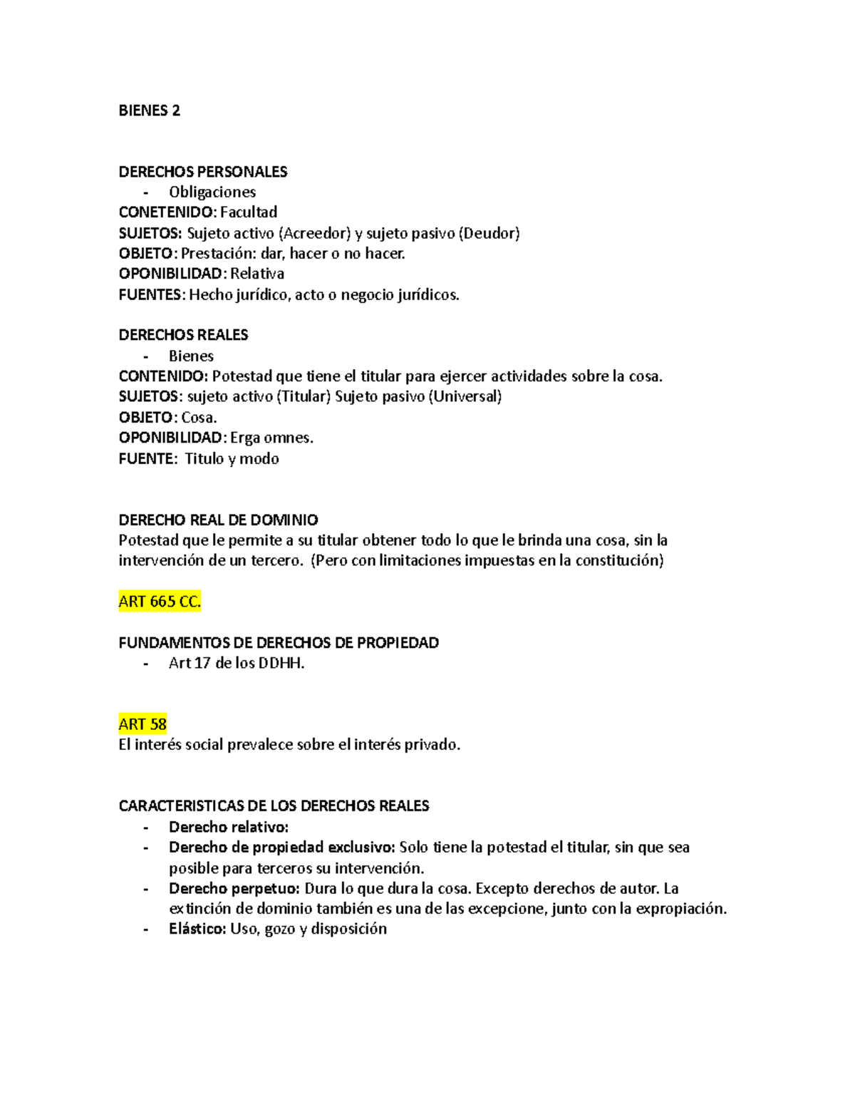 Bienes 2 - Obligaciones - BIENES 2 DERECHOS PERSONALES Obligaciones ...