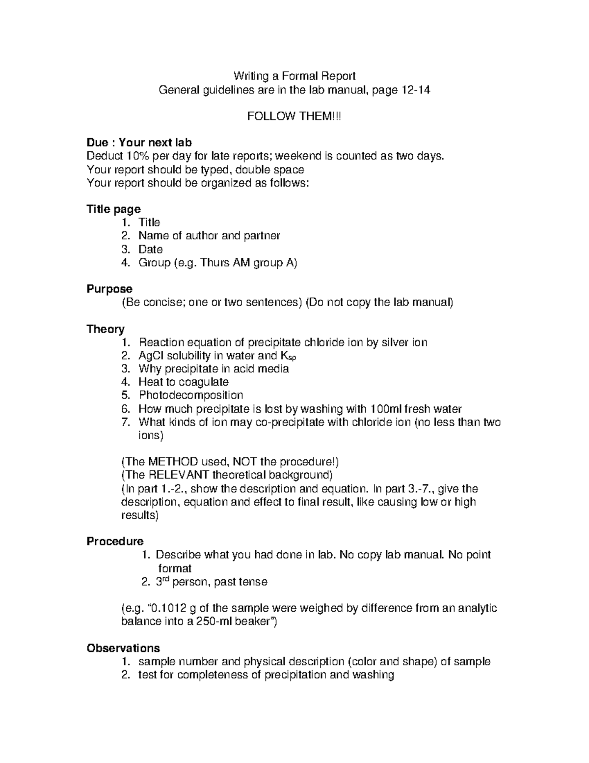 Formal report - G - marking scheme - Writing a Formal Report General ...