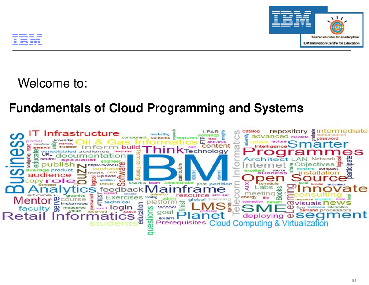 Cloud Application Development 1 - IBM ICE (Innovation Centre for ...