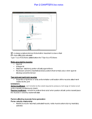 Kine 3030 Summary - Lec # History of biomech; Definition of Kinesiology ...