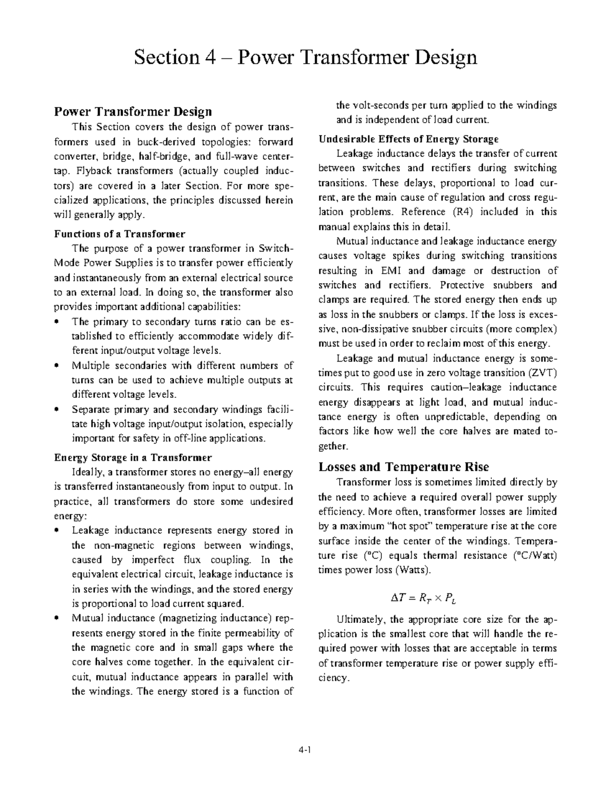 Magnetics Design 4 - Power Transformer Design-TI - Section 4 – Power ...